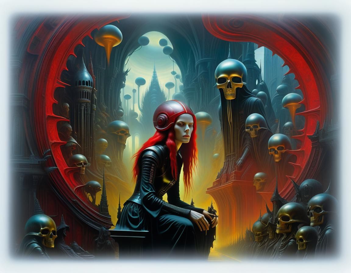 The Red Haired Necromancer - AI Generated Artwork - NightCafe Creator