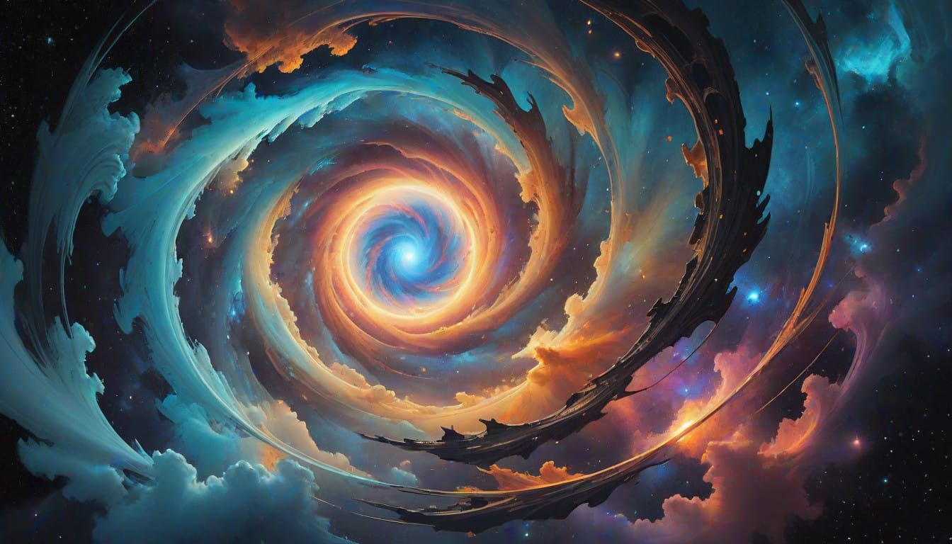 Celestial Vortex in Stained Glass - AI Art