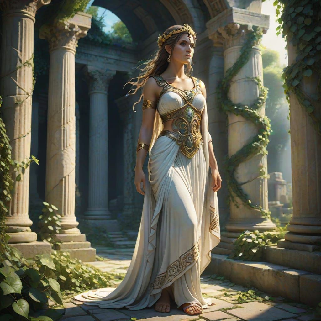 Greek Goddess Concept Art in Stylized Realism - AI Art