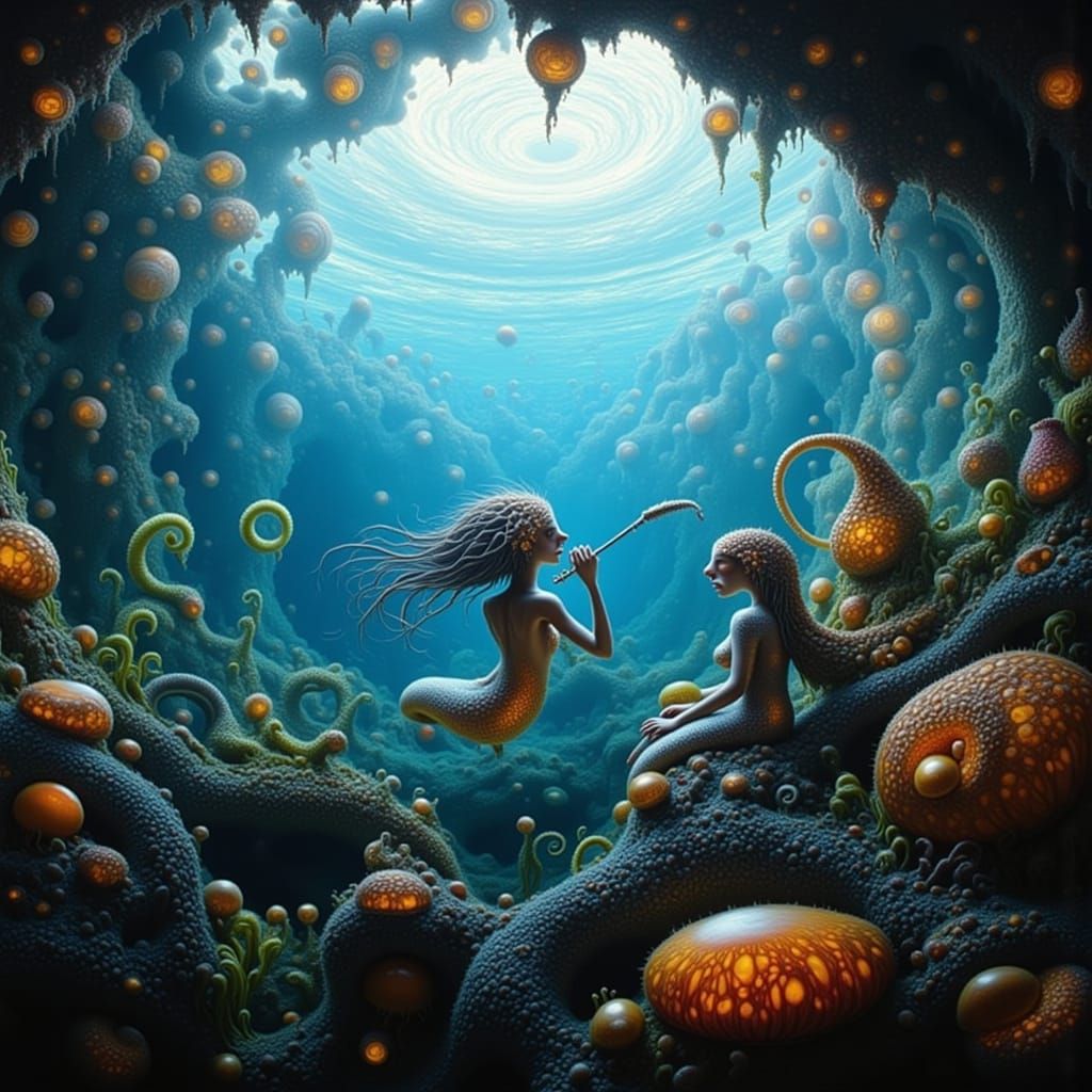 mermaids at home - Surreal Mermaids in an Iridescent Oceanic...