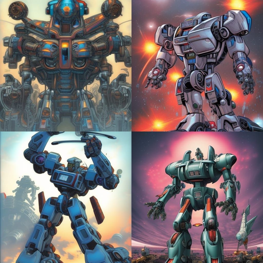 My Mecha Mega Madness - AI Generated Artwork - NightCafe Creator