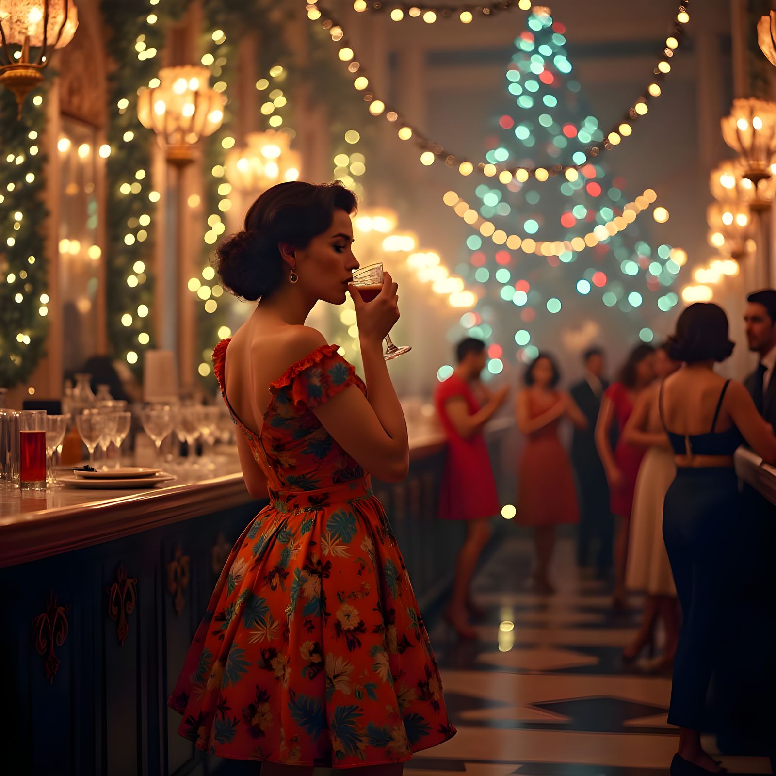 A Neoclassical Bar Scene with Swing and Tango Danc... - AI Art