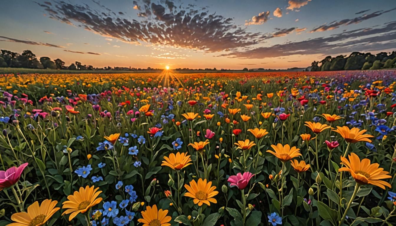 a Flower picture color and painting skills visuell ultrawide... - AI ...