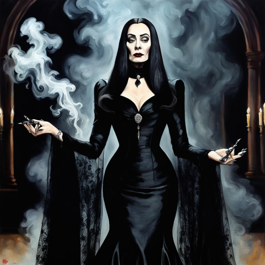 Morticia - AI Generated Artwork - NightCafe Creator