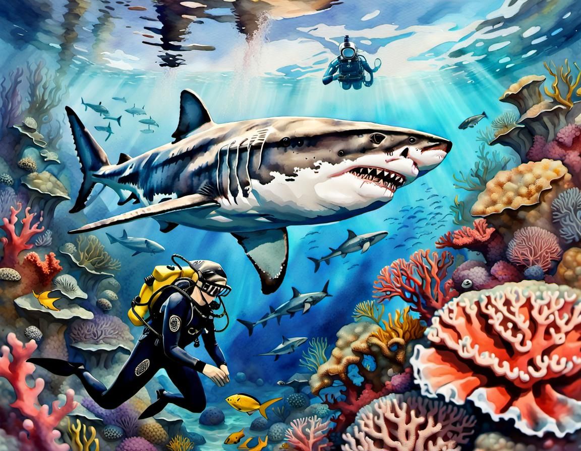 Sharks - AI Generated Artwork - NightCafe Creator