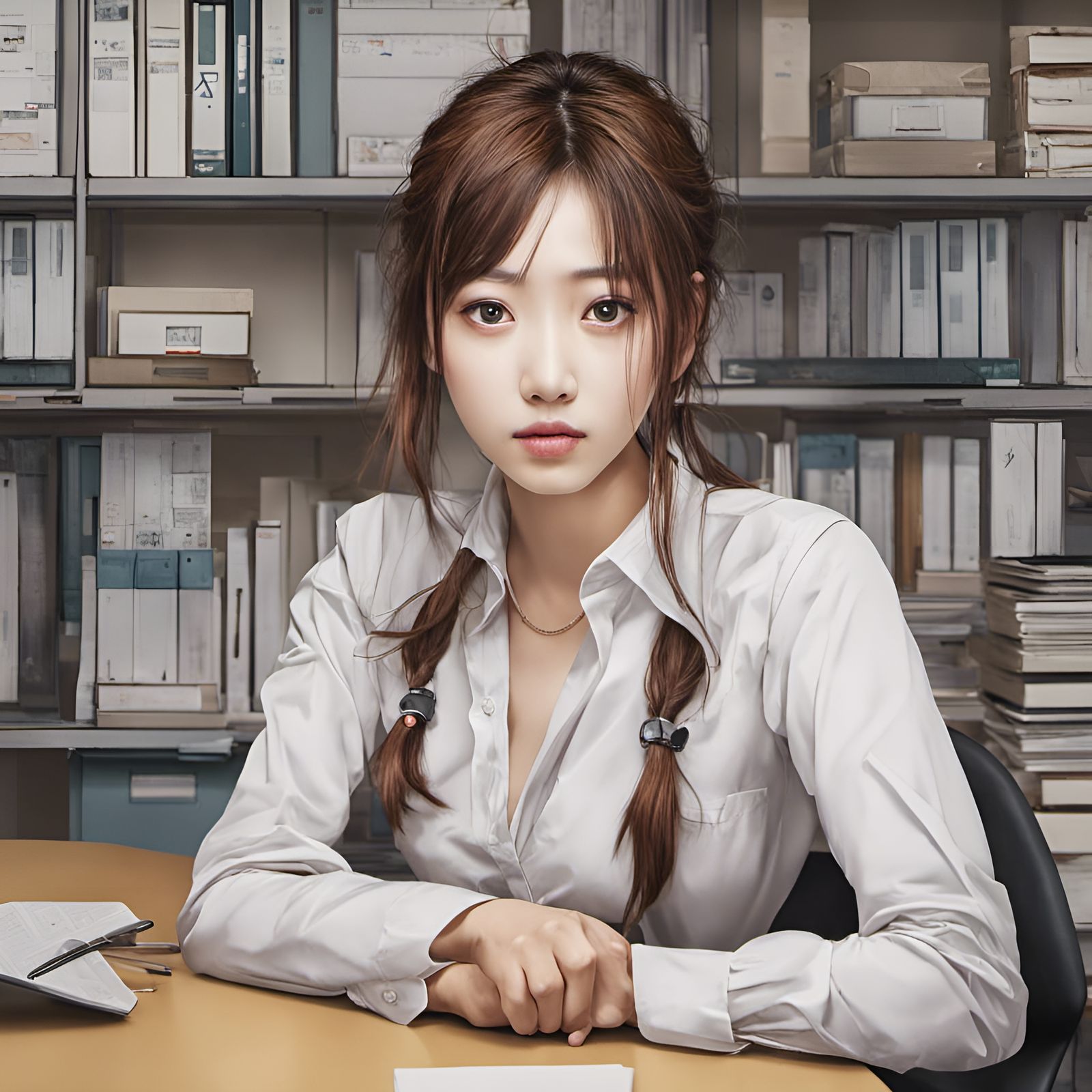 anime provocative girl korean in a office - AI Generated Artwork ...