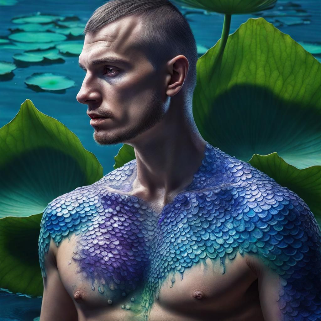 Water Lily Merman - AI Generated Artwork - NightCafe Creator