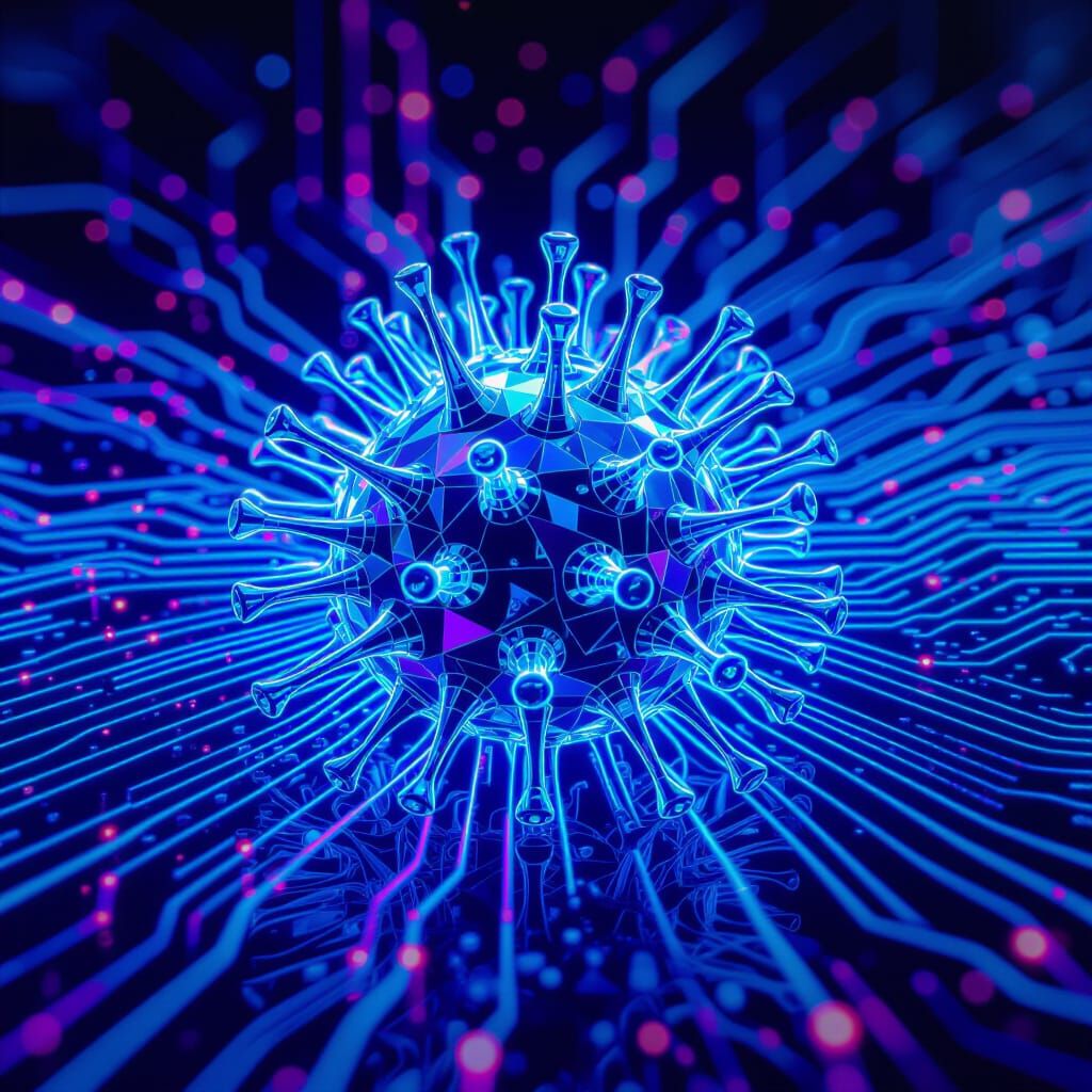 Virus - Sentient Geometric Virus Spreading Through Microchip