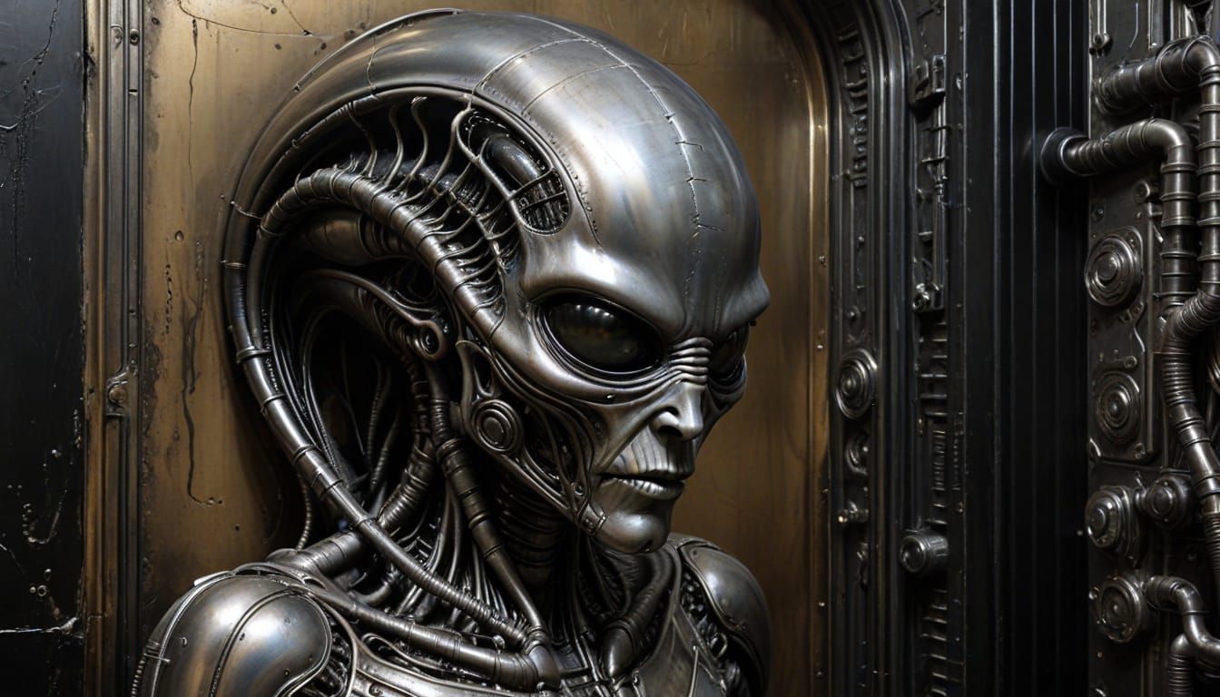 alien xénomorphe - Surrealist Alien Dismantles Metal in Ind...