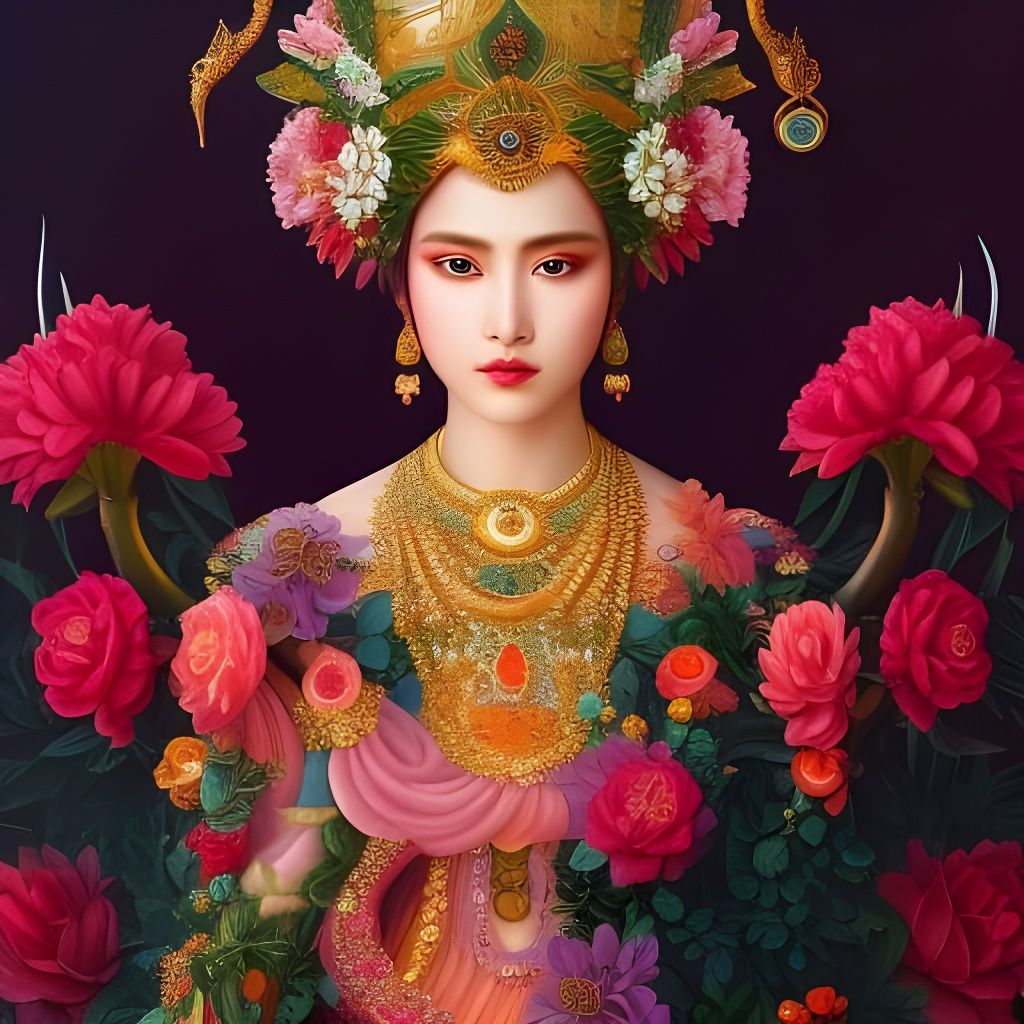Flower Maiden - AI Generated Artwork - NightCafe Creator