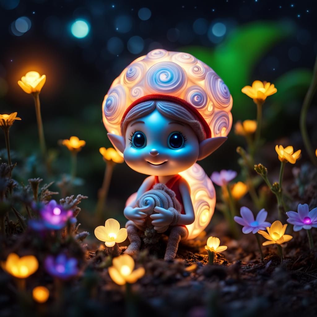 luminous cute elf toddler - AI Generated Artwork - NightCafe Creator