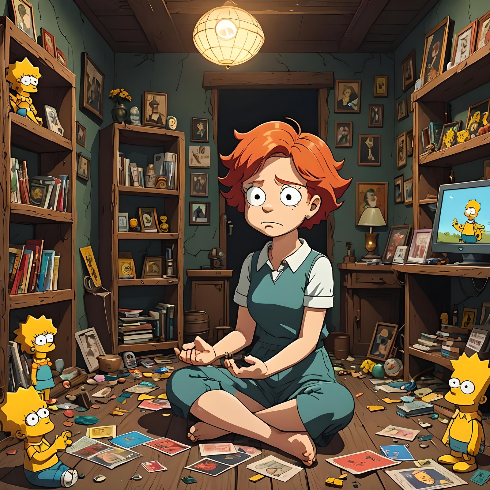 Barefoot Redhead girl with a pixie cut hypnotized to build a shrine to ...