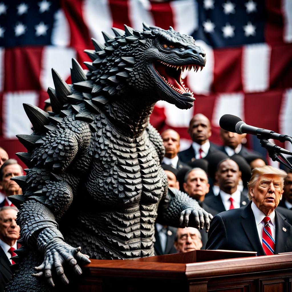Patriotic president Godzilla gets elected president of the United ...