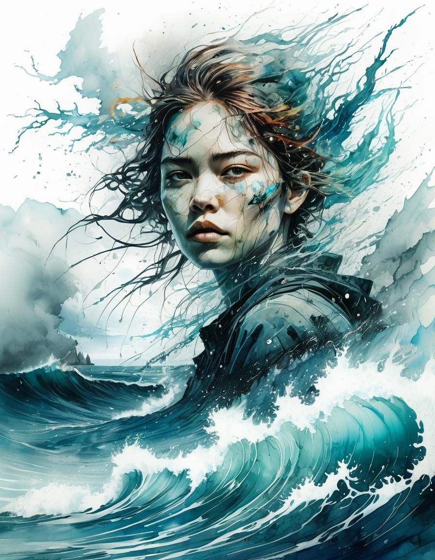 海洋 (Hǎiyáng) | 🇼🇸 ocean portrait (Juggernaut XI) - AI Generated Artwork ...