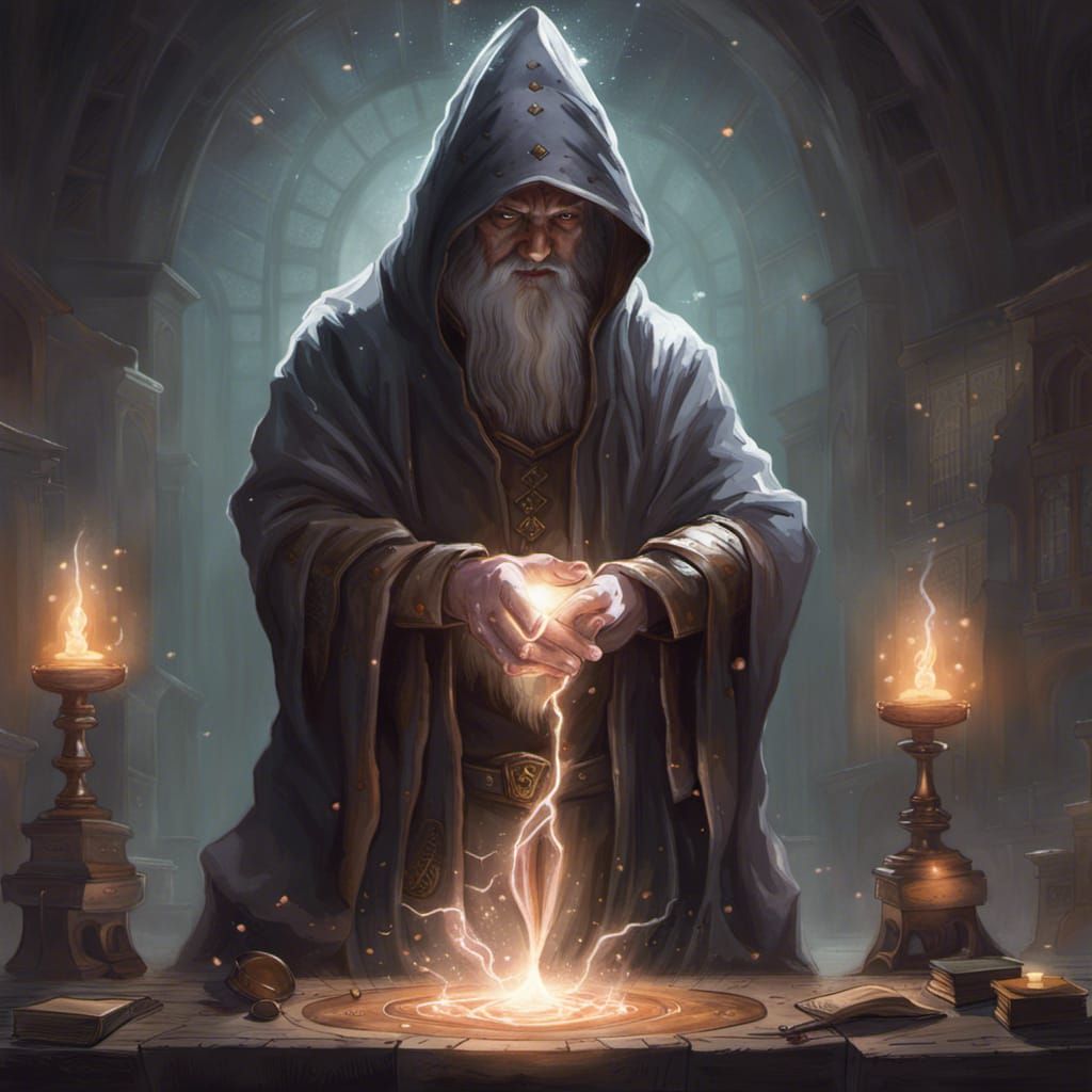 Scheming wizard at work - AI Generated Artwork - NightCafe Creator