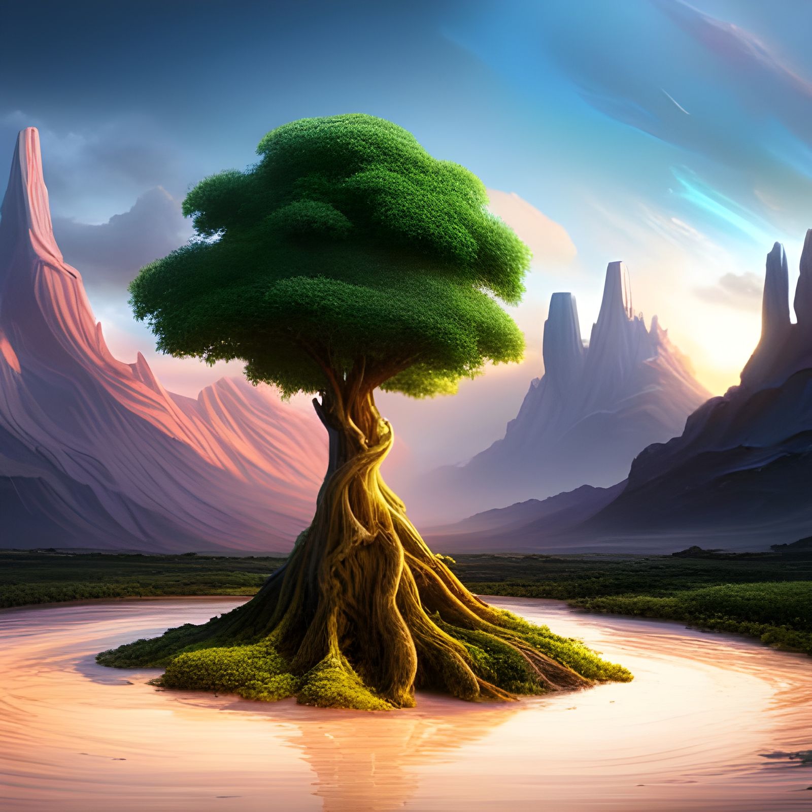 A seedling growing into a flourishing tree, symbolizing growth and ...