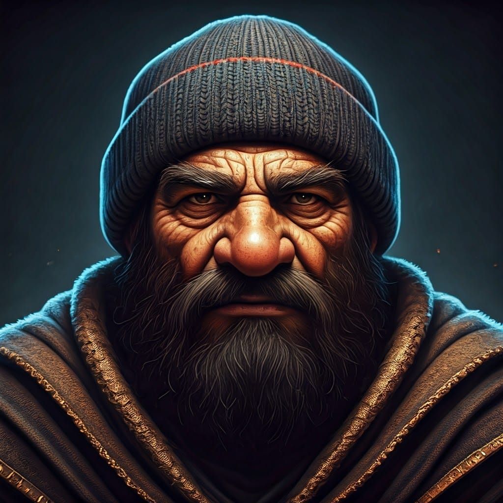 Dwarf Sorcerer - Dwarf Sorcerer in Mystical, Intricately Kni...