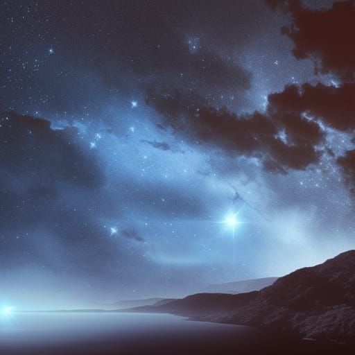 Midnight stars - AI Generated Artwork - NightCafe Creator