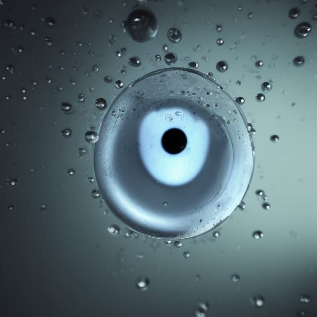 The image shows orbs under the microscope containing droplets of blood ...