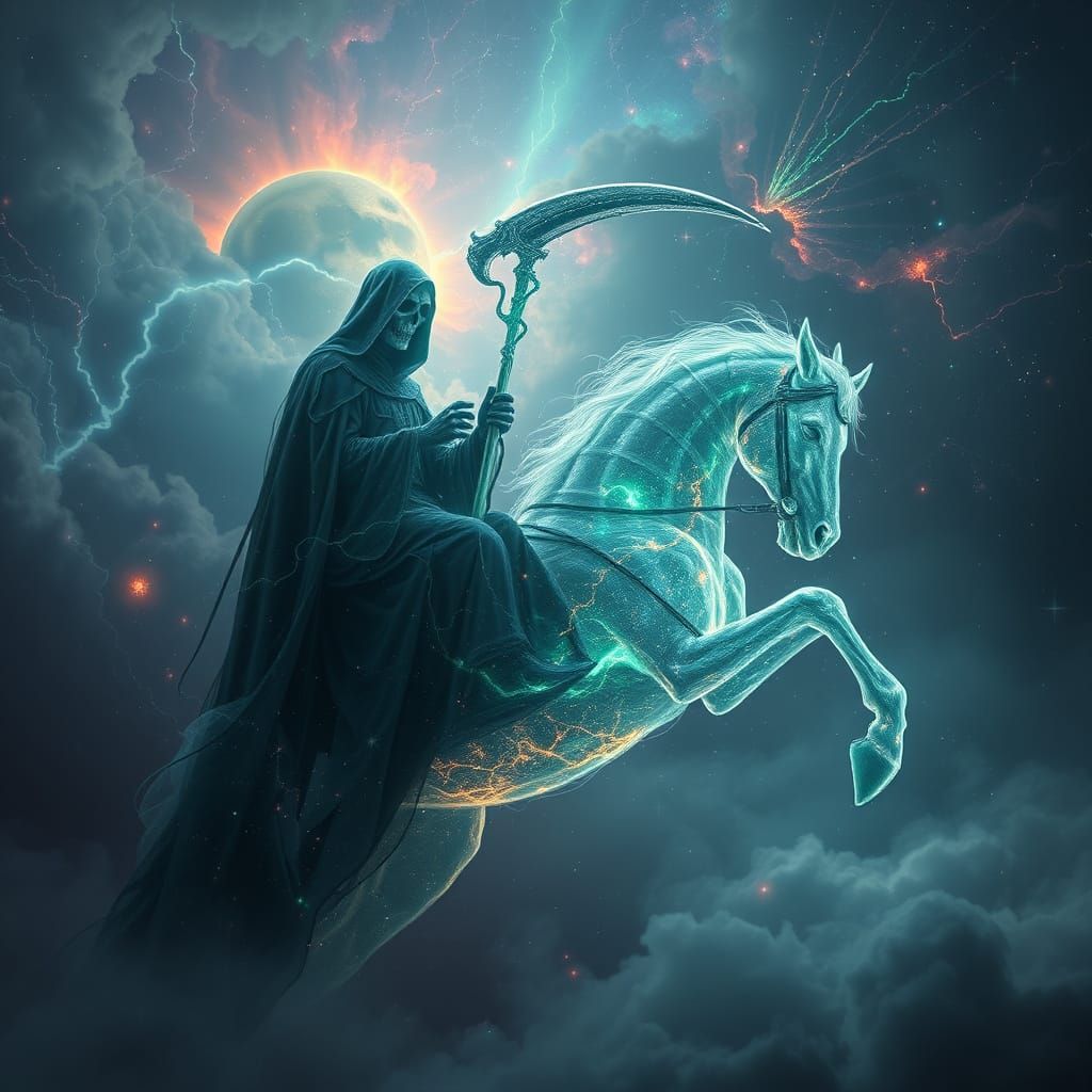 Grim Reaper - Surreal Grim Reaper in Celestial Dust Clouds