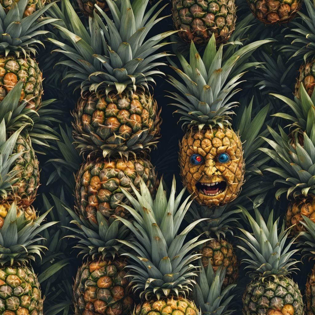 pineapple with humans face - AI Generated Artwork - NightCafe Creator