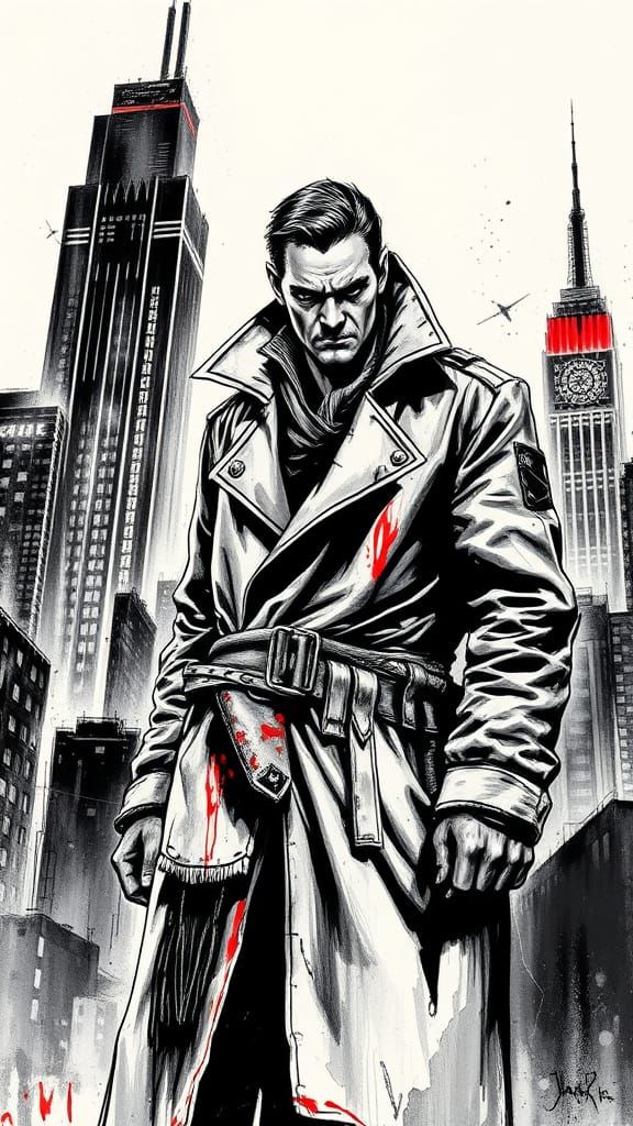 Hard city, hard man - Cyberpunk Warrior in Grim Resolve