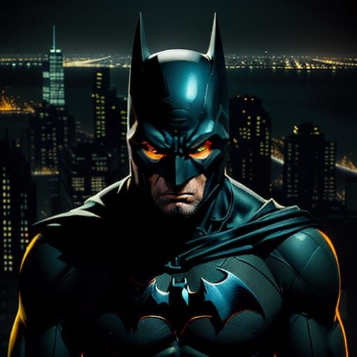 thermal imaging of Batman - Batman Silhouetted Against Therm...