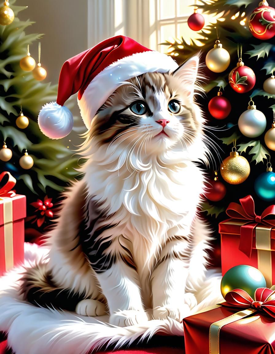 Christmas Kitty Ai Generated Artwork Nightcafe Creator