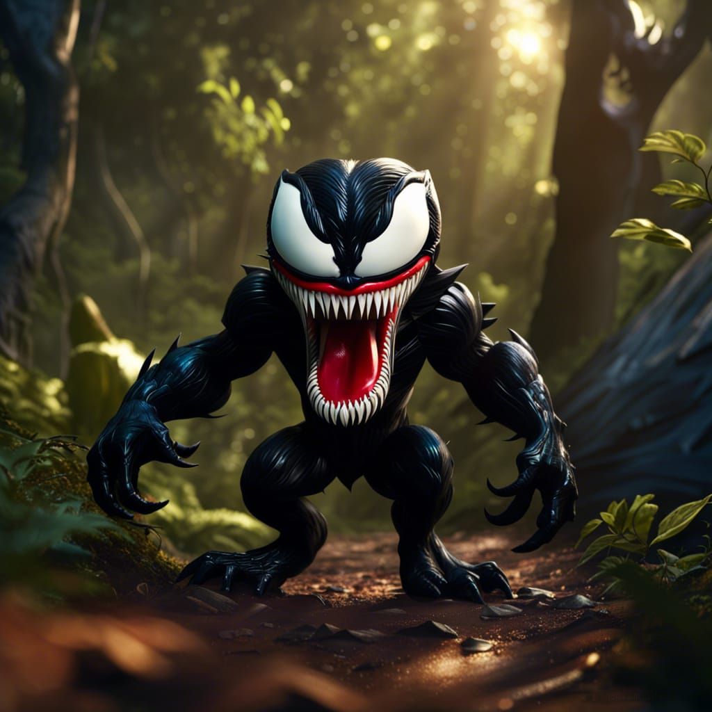 Adorable angry Venom - AI Generated Artwork - NightCafe Creator