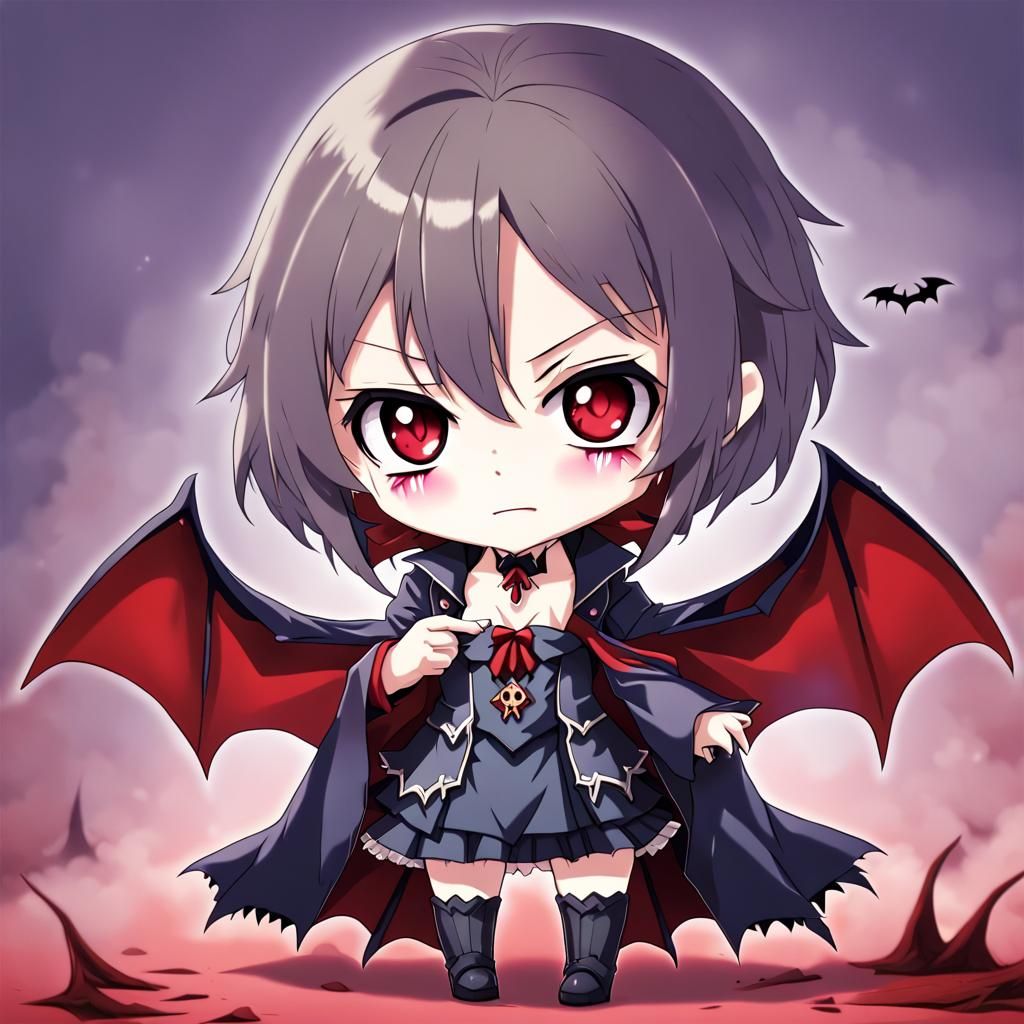 Chibi Anime Vampire - AI Generated Artwork - NightCafe Creator