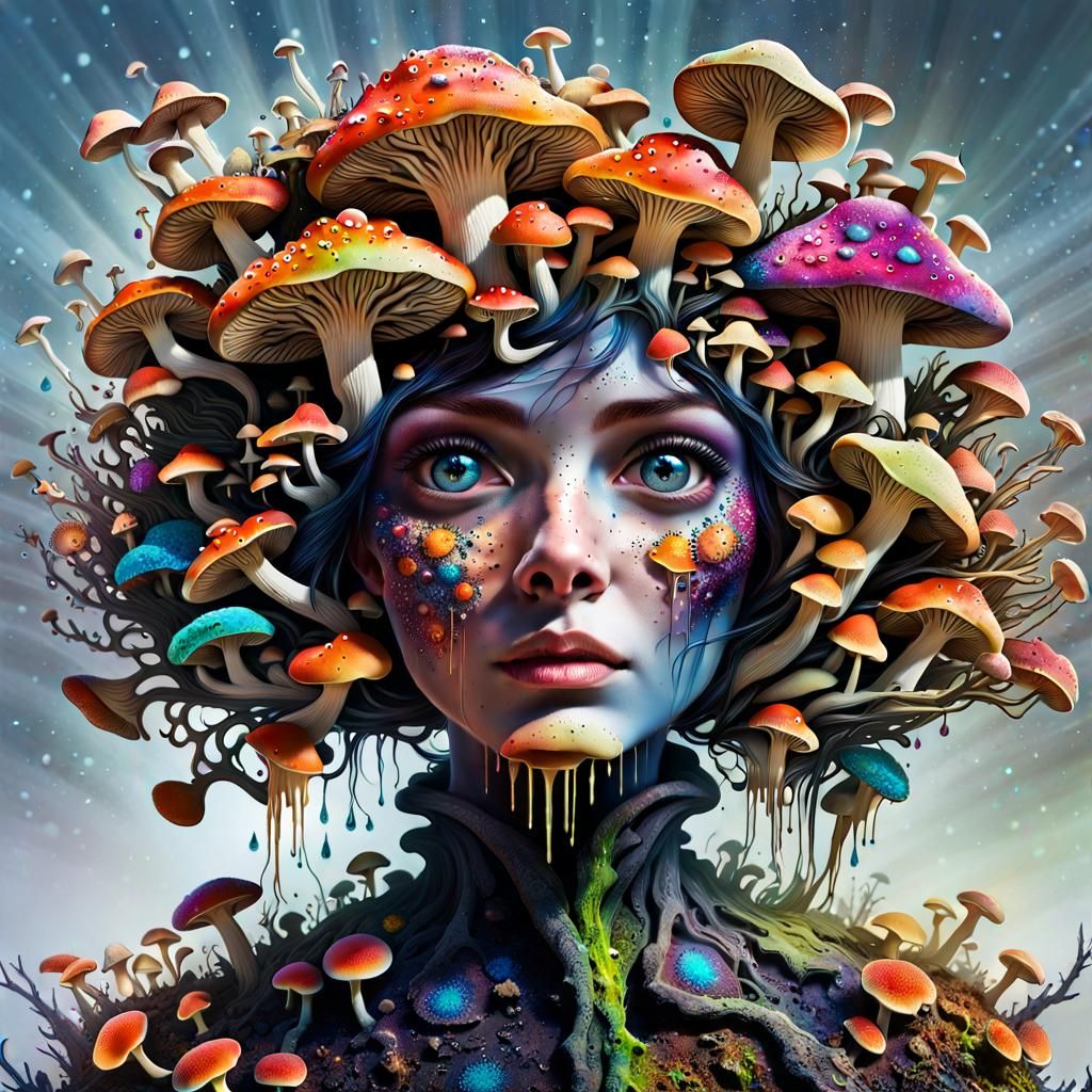 Fungi Girl 10814 - AI Generated Artwork - NightCafe Creator