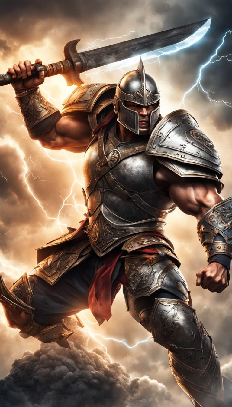 Warrior Valkyrie Soars Through the Skies in Photor... - AI Art