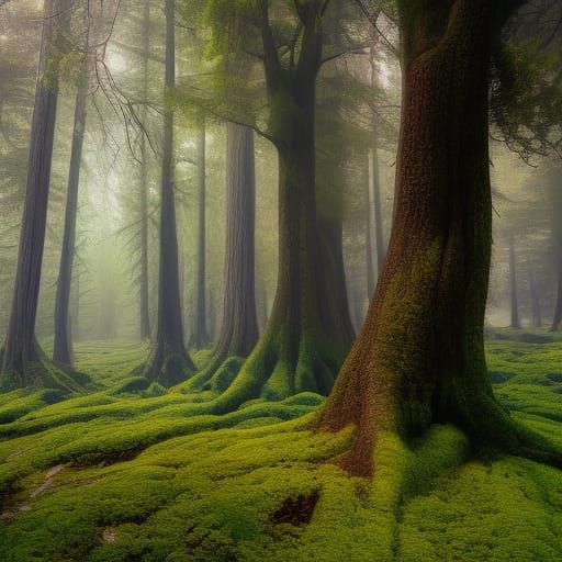 Magical tree grove - AI Generated Artwork - NightCafe Creator