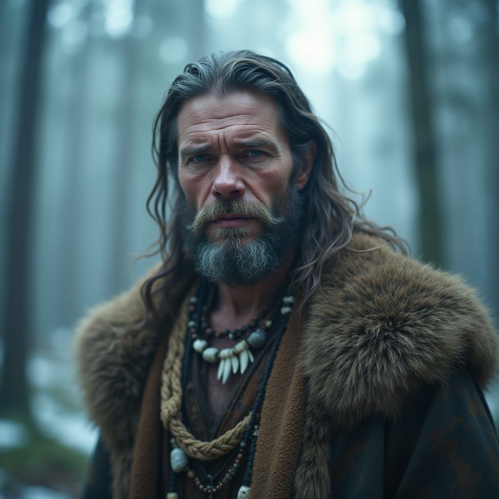 Ice Age Man - Ice Age Man in Glacial Forest, Cinematic Film ...