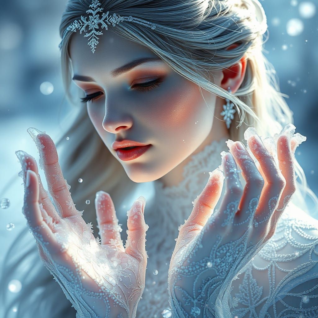 Winter Goddess in Ethereal Concept Art Style - AI Art