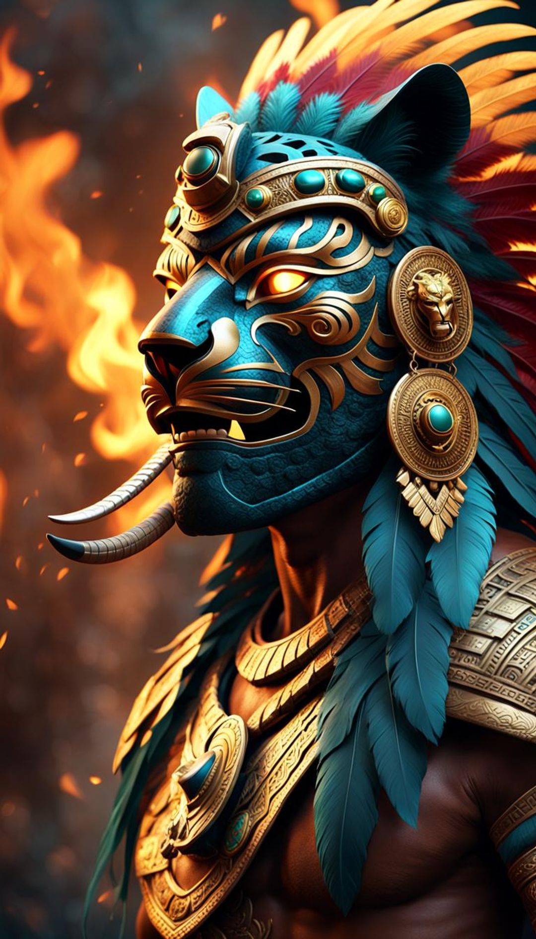 Balam, Mayan god with his mask - AI Generated Artwork - NightCafe Creator