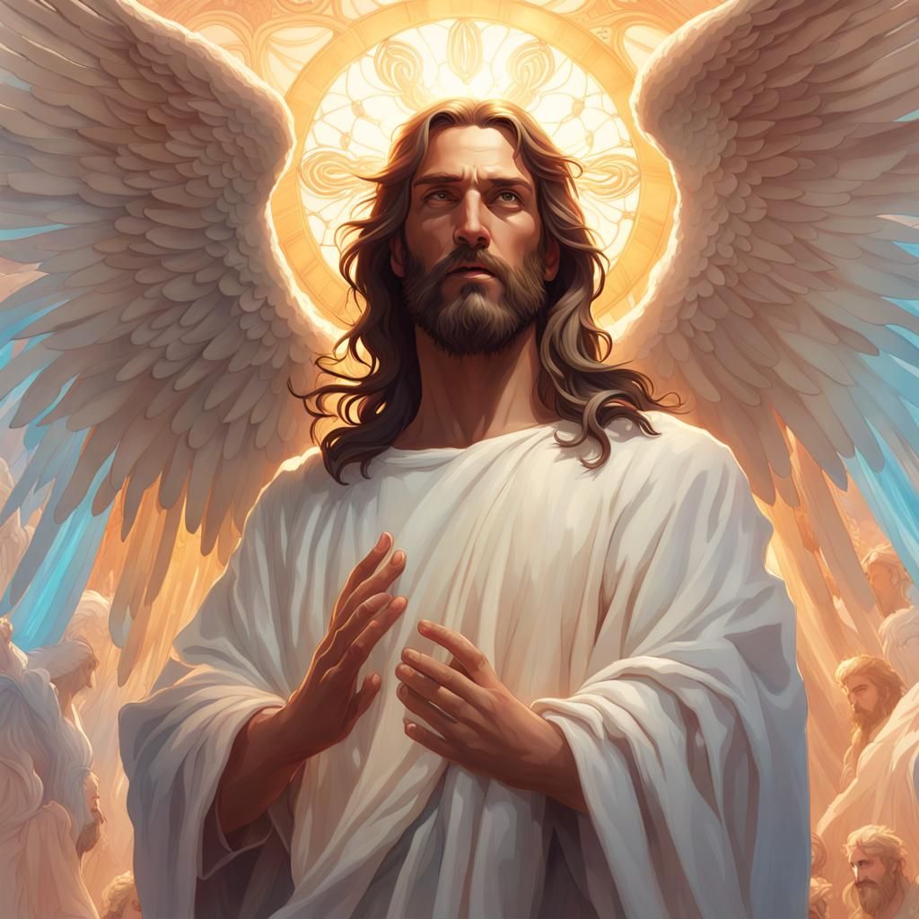 Jesus coming with army of angels from heaven - AI Generated Artwork ...