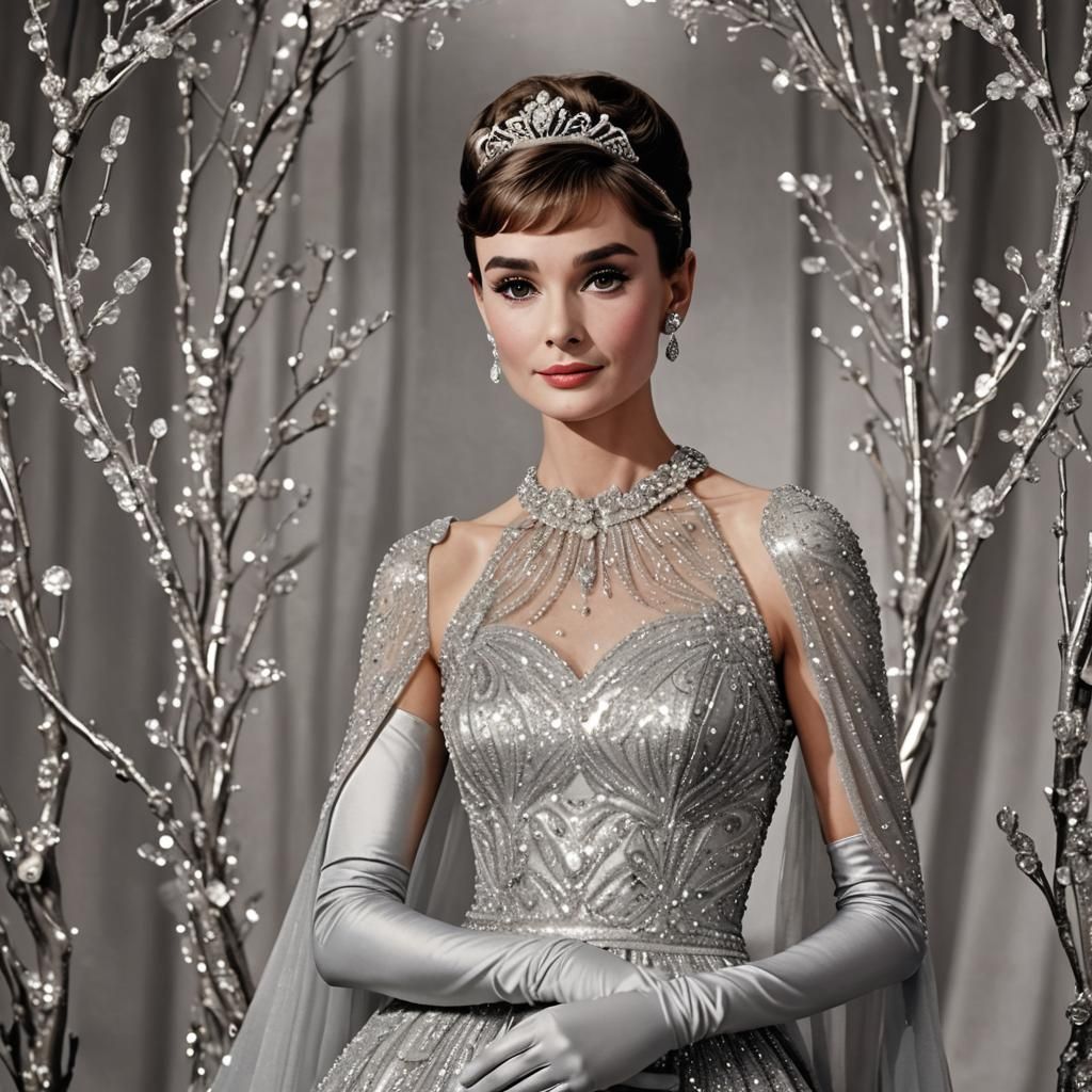 Audrey Hepburn Prom Queen - AI Generated Artwork - NightCafe Creator
