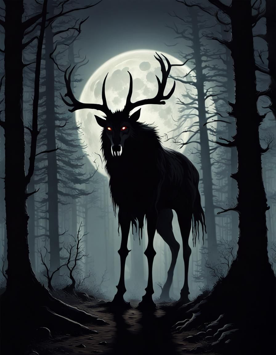 Creepy Deer - AI Generated Artwork - NightCafe Creator
