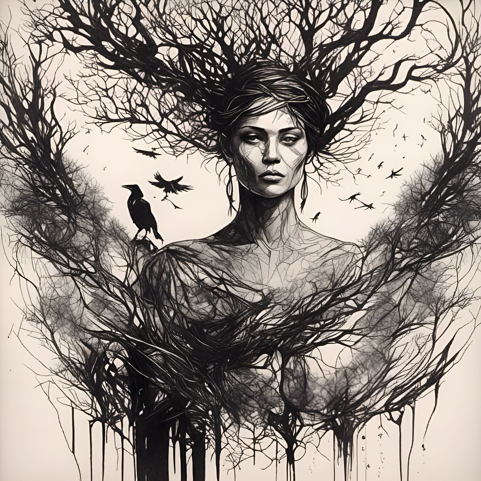 Raven & Spring Woman in The North. - AI Generated Artwork - NightCafe ...