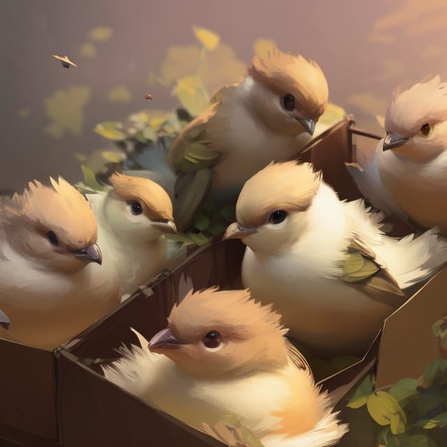 Baby bird box - AI Generated Artwork - NightCafe Creator