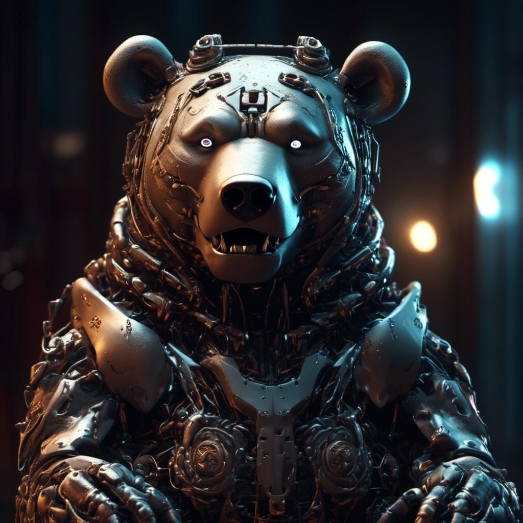 Photograph portrait of a Creepy soul-less cursed cyborg cute obese ...