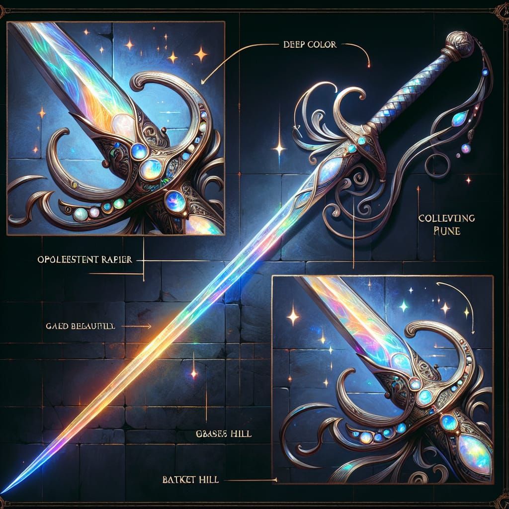 Ethereal Opalescent Rapier with Iridescent Blade a... - AI Art