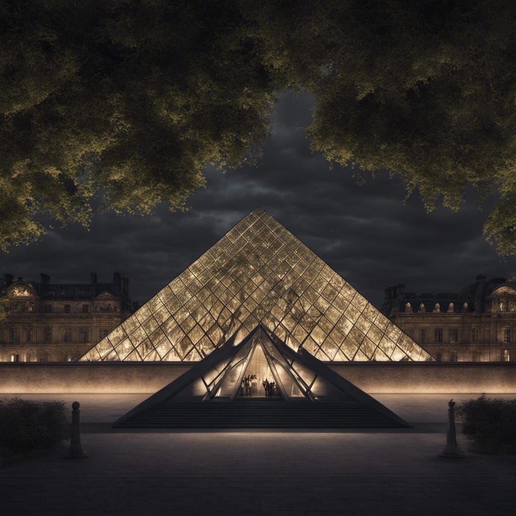 Louvre Pyramid - AI Generated Artwork - NightCafe Creator