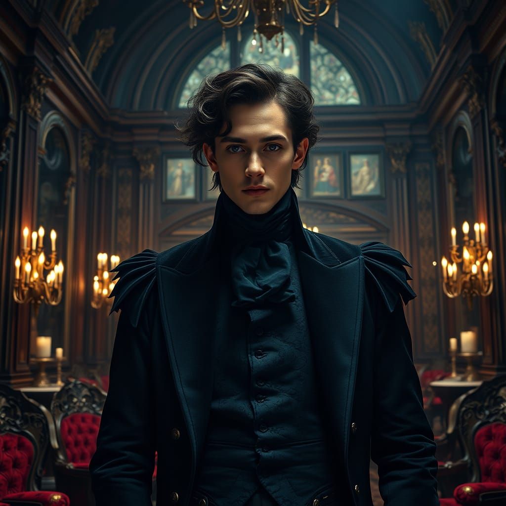 Regal Prince Charming in Haunting 19th-Century Fre... - AI Art