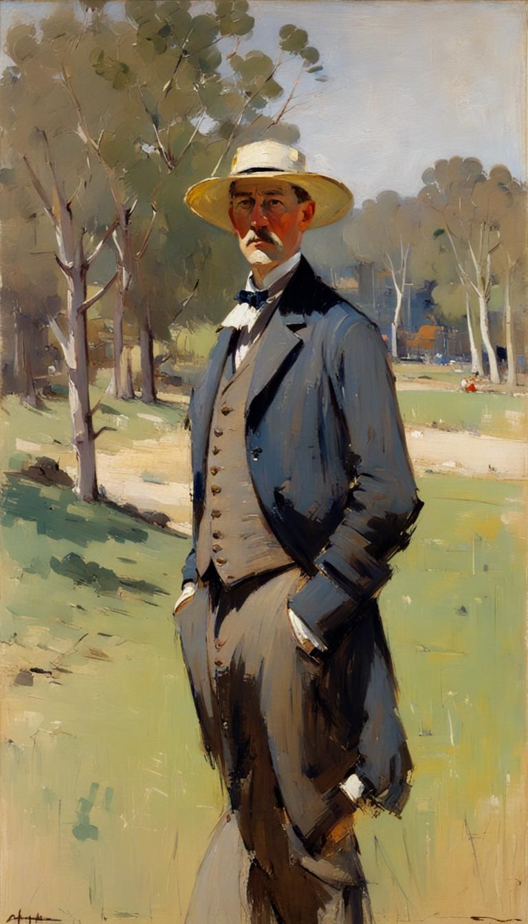 Portrait by Arthur Streeton - AI Generated Artwork - NightCafe Creator