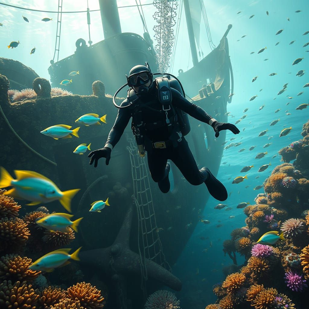 Underwater Photoshoot of exploration of pirate's shipwreck ...