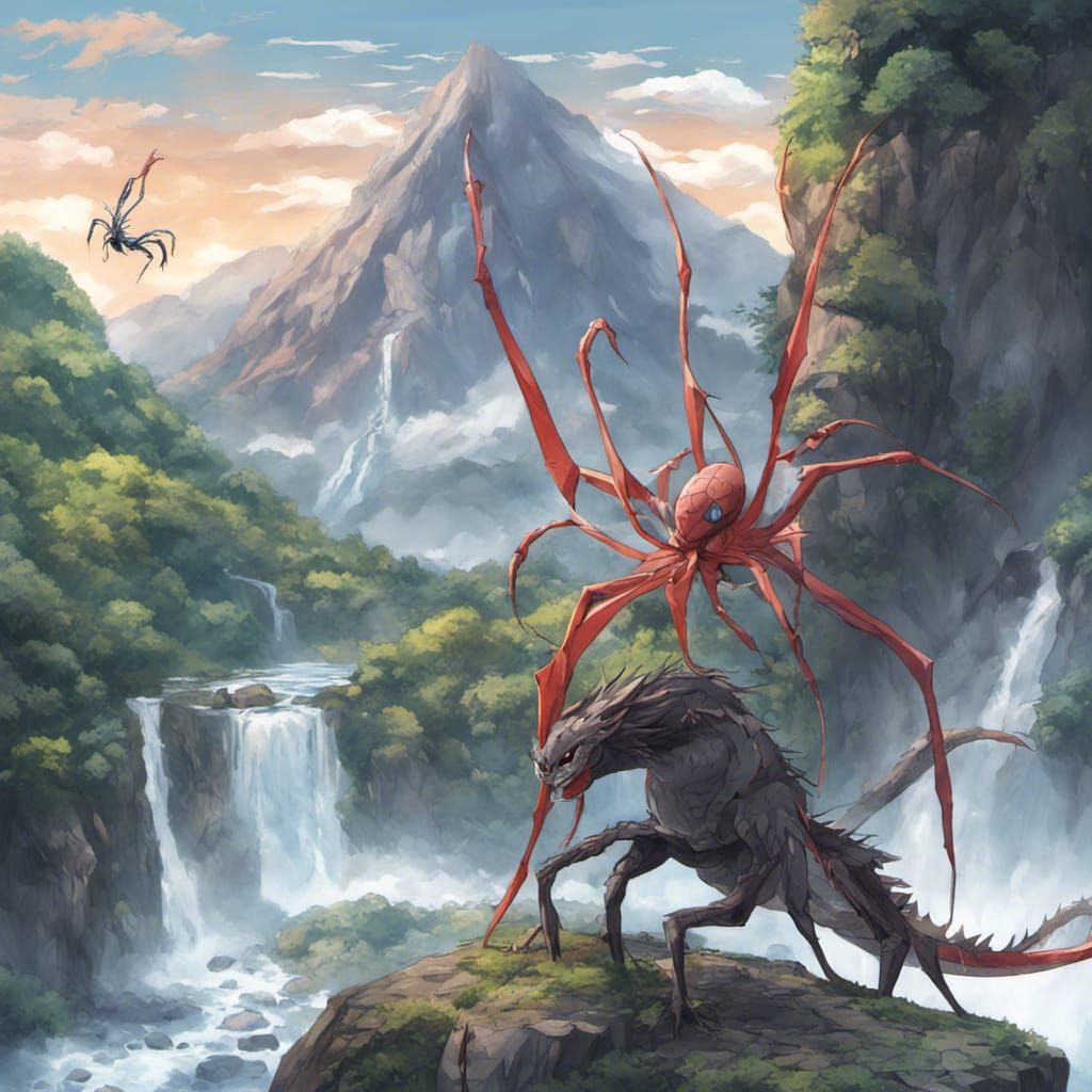 A spider and a dragon - AI Generated Artwork - NightCafe Creator