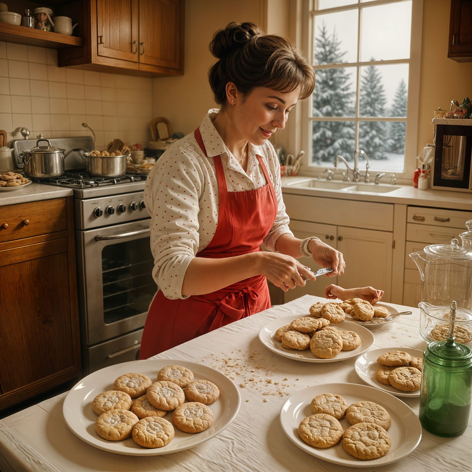 An extra hand! - Vintage Christmas Baking Scene in Painterly...