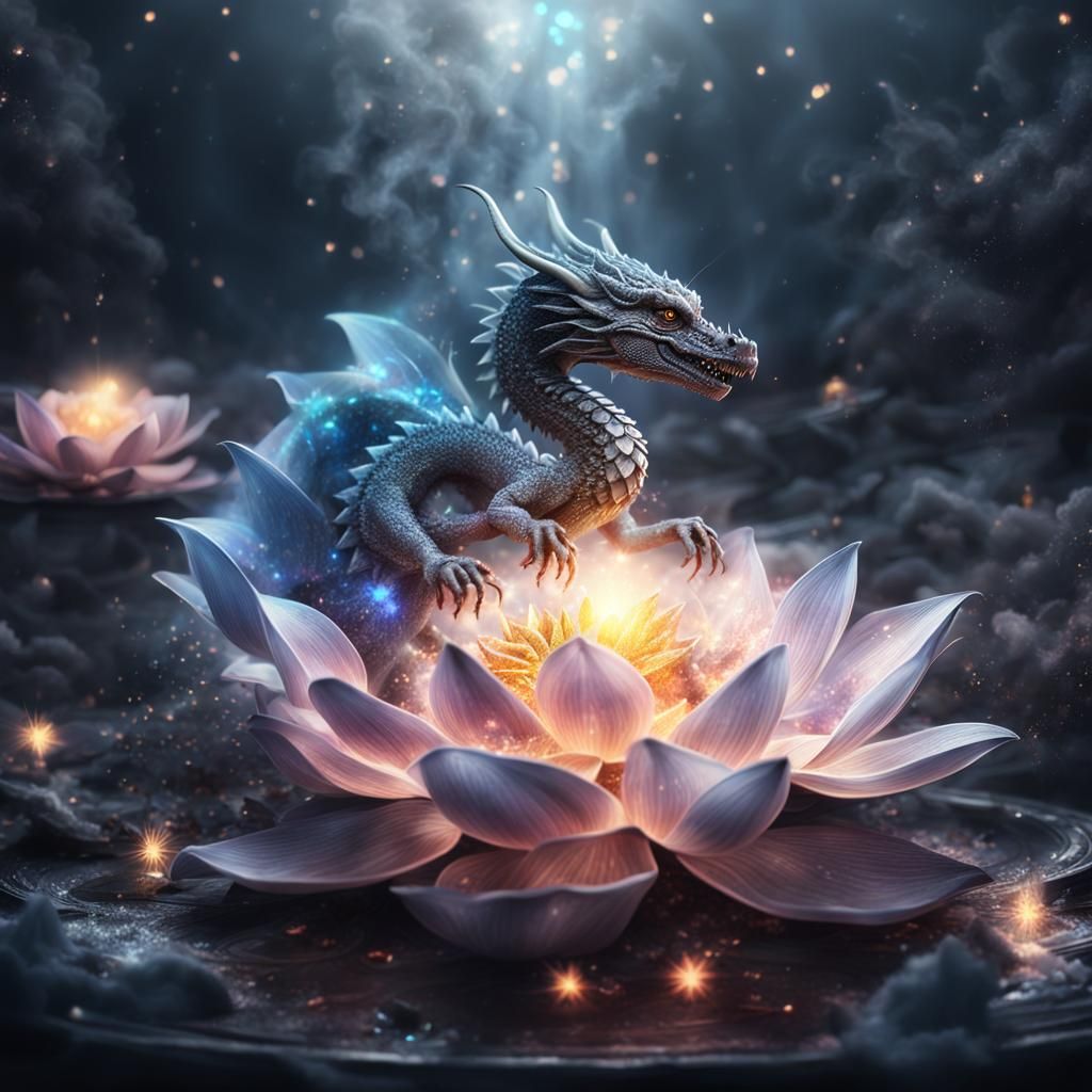 Lotus dragon - AI Generated Artwork - NightCafe Creator